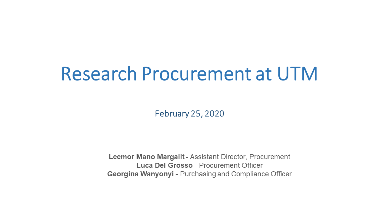 Research Procurement at UTM | Research & Innovation